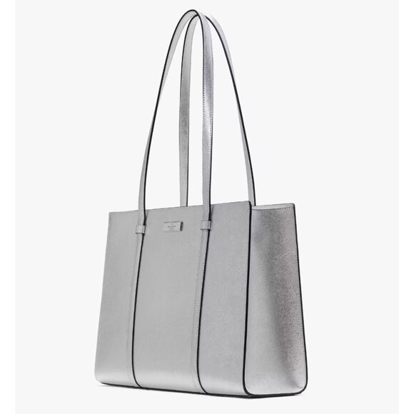 kate spade | Bags | New Kate Spade Kenzie Metallic Large Tote Lunar ...